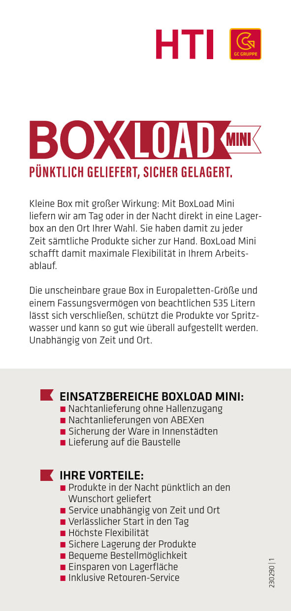BOXLOAD MINI | HTI Dinger & Hortmann KG